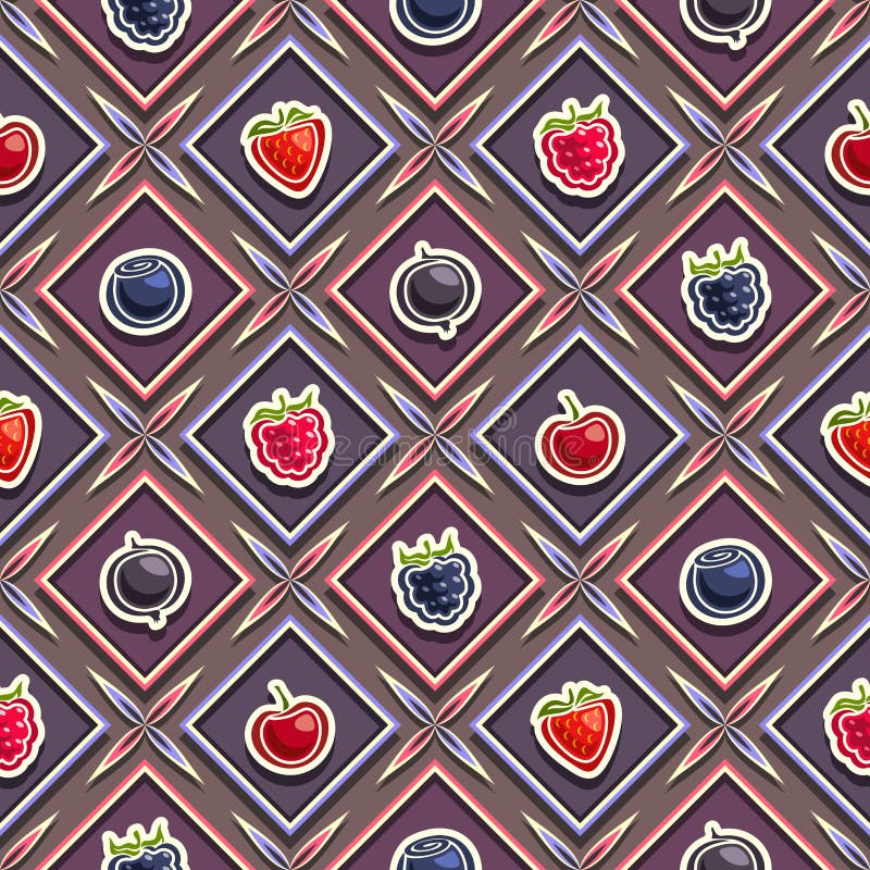Vector Berry Seamless Pattern Stock Vector - Illustration of fabric ...