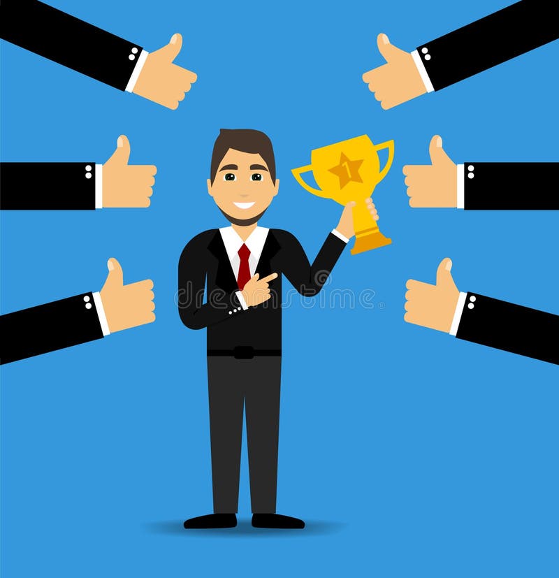 Vector Best Employee or Employee of the Month. Successful Business ...