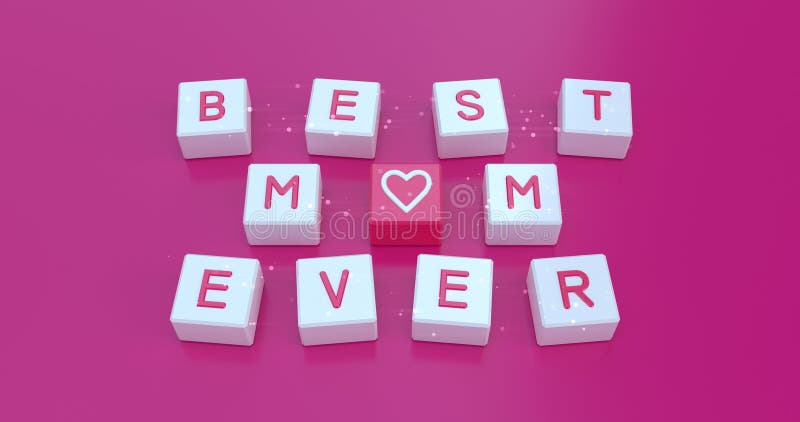Best Mom Ever Letters in Plastic Cubes Stock Illustration ...