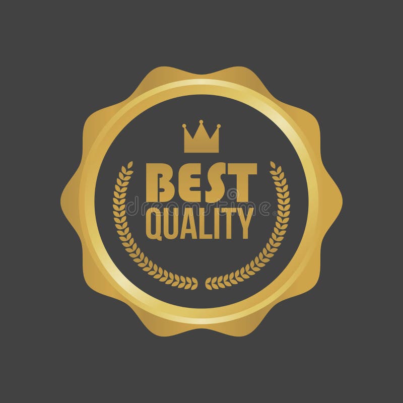 Vector Best Quality Gold Sign, Round Label Stock Illustration ...
