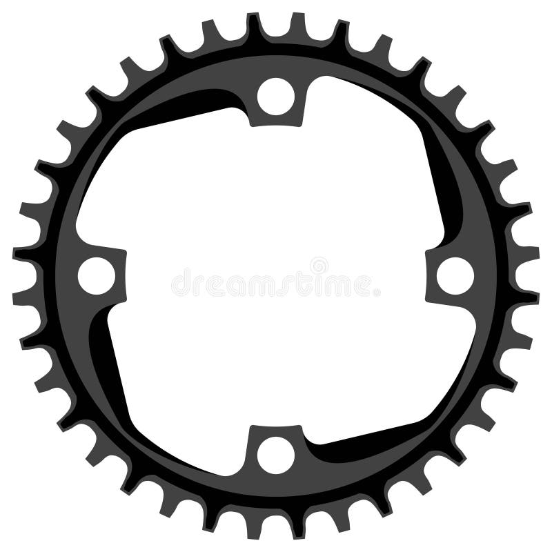 Bicycle Chainring. Vector Mountain Bike Gear Logo Template Stock ...