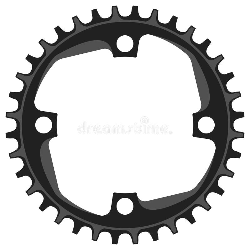 Bicycle Chainring. Vector Mountain Bike Gear Logo Template Stock ...