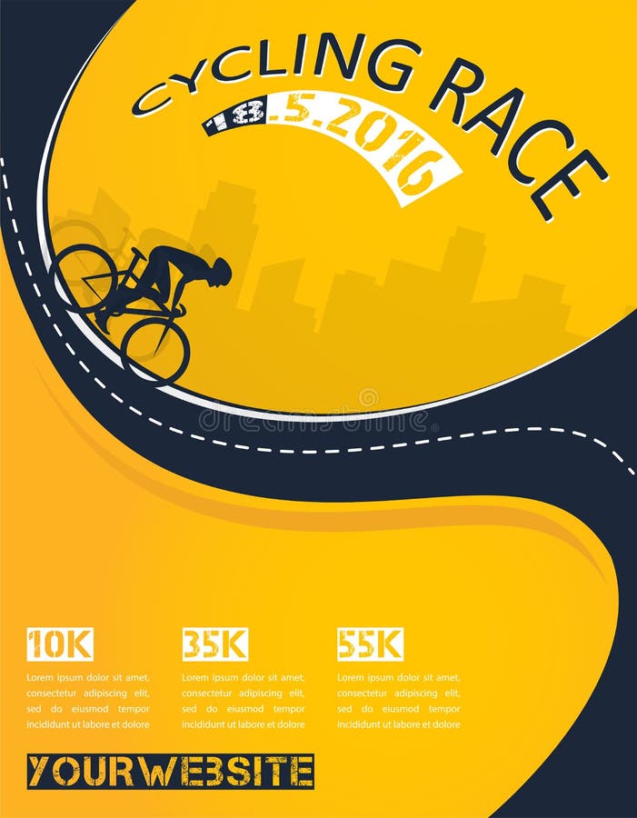 Vector Bicycle Race Event Poster Design Stock Vector - Illustration of ...