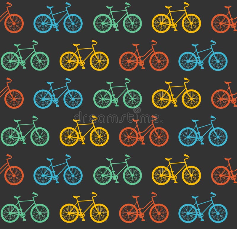 Bicycle Seamless Doodle Pattern, Hand Drawn Vector Stock Vector ...