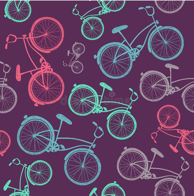 Vector Bicycle Texture, Hipster Background Stock Vector - Illustration ...