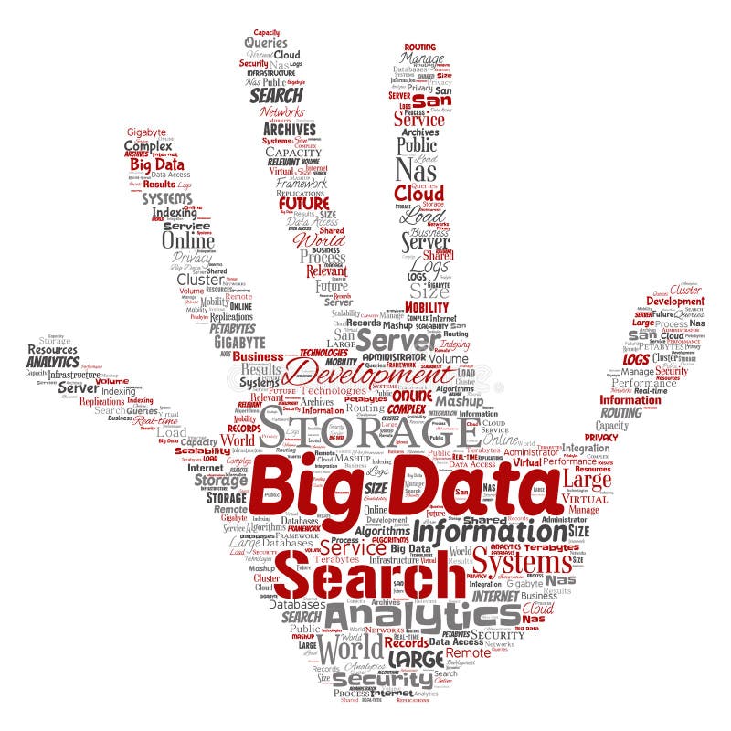 Vector Big Data Large Size Storage Systems Hand Print Stock Vector ...