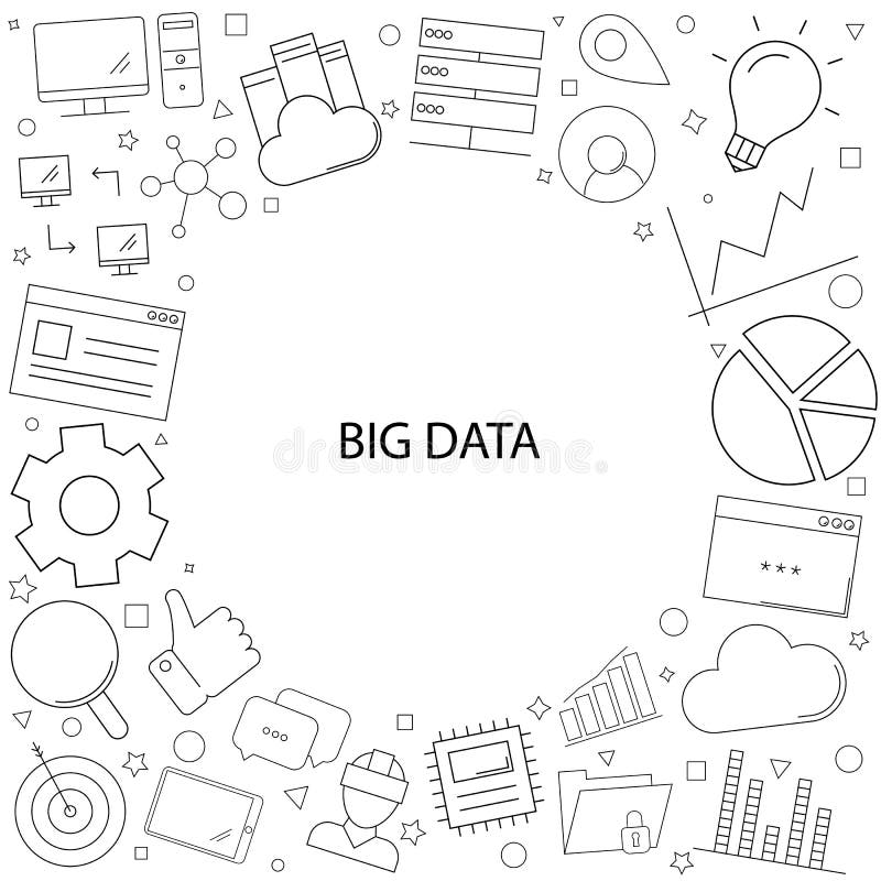 Vector Data Analysis Pattern with Word Stock Vector - Illustration of filter, text: 117715816