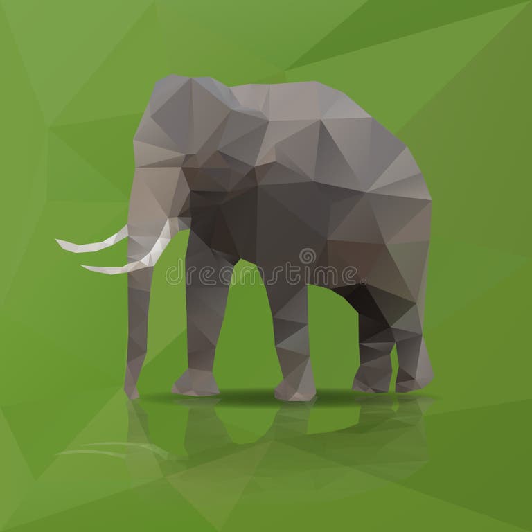 Vector Big Elephant from Triangles Stock Vector - Illustration of life ...