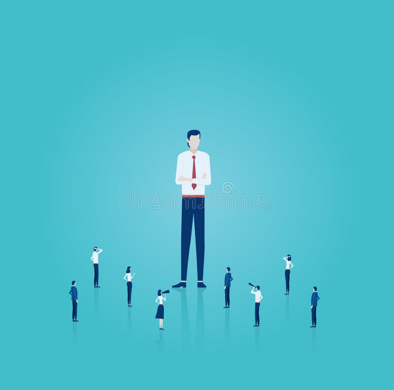 Vector of a Big Leader Surrounded by Small Employees Stock Vector ...