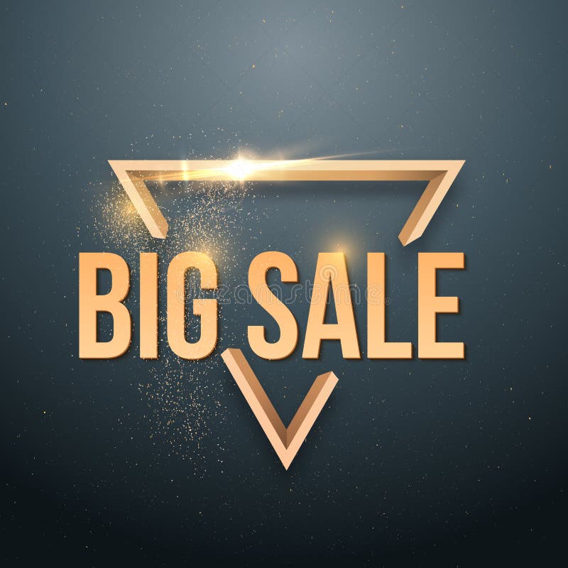 Vector Big Sale Sticker with Gold Glitter Effect Stock Vector ...