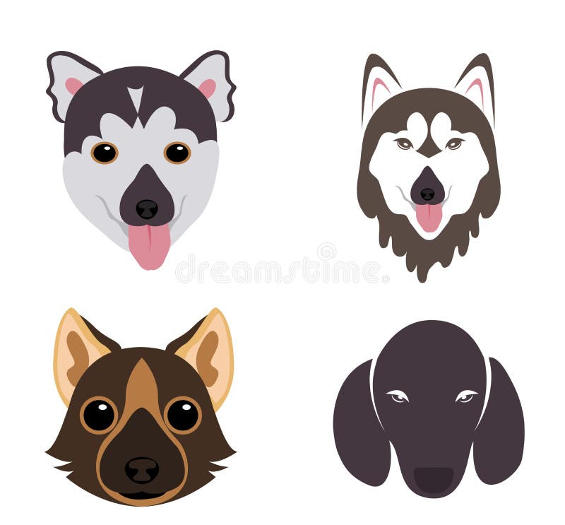 Vector - the Big Vector Set of Dog Breeds Icons Stock Vector ...