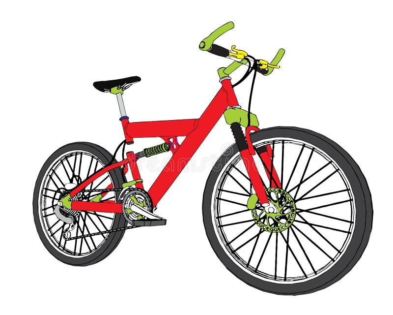 Bike red stock vector. Illustration of cartoon, bicycle - 22374390