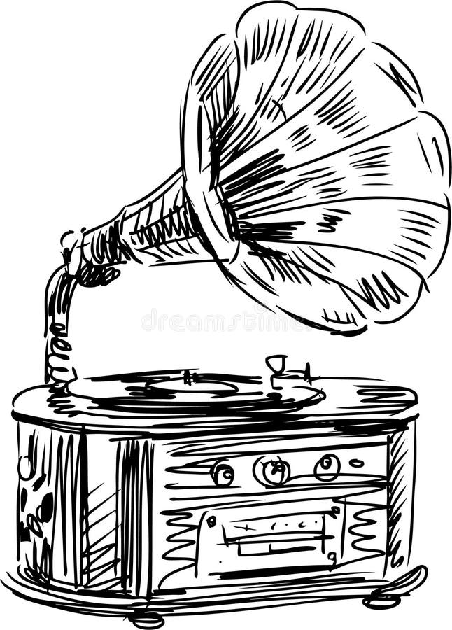 Grammophon vektor abbildung. Illustration von luxus, überholt - 30134861