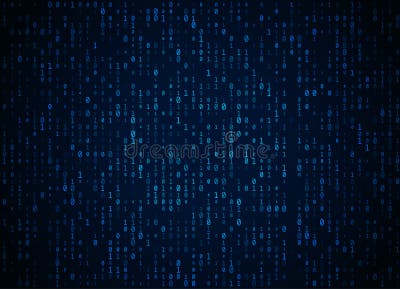 Vector Binary Code Dark Blue Background. Big Data and Programming Hacking, Deep Decryption and ...