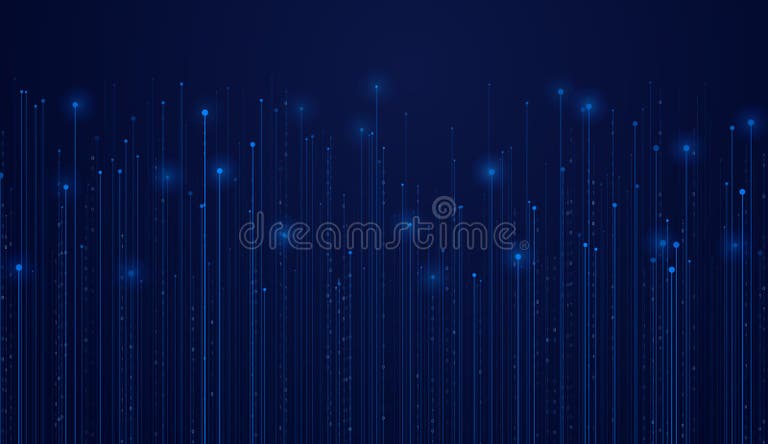 Vector Binary Code Dark Blue Background. Coding or Hacker Concept Stock Vector - Illustration of ...