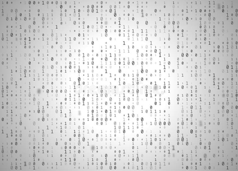 Vector Binary Code White Background. Big Data and Programming Hacking, Decryption and Encryption ...