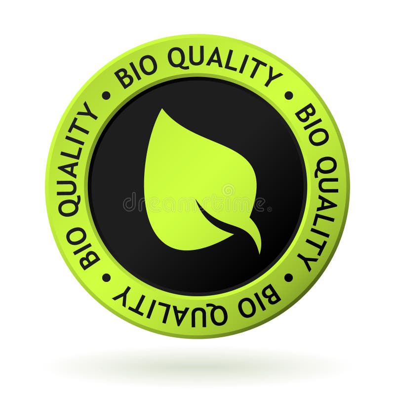 Vector Bio Quality Shine Green Medal Stock Vector - Illustration of ...