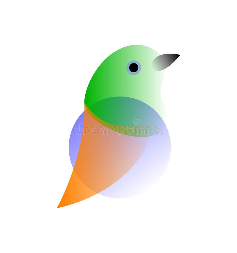 Vector Bird in Gradient Style. Digital Art Stock Vector - Illustration ...