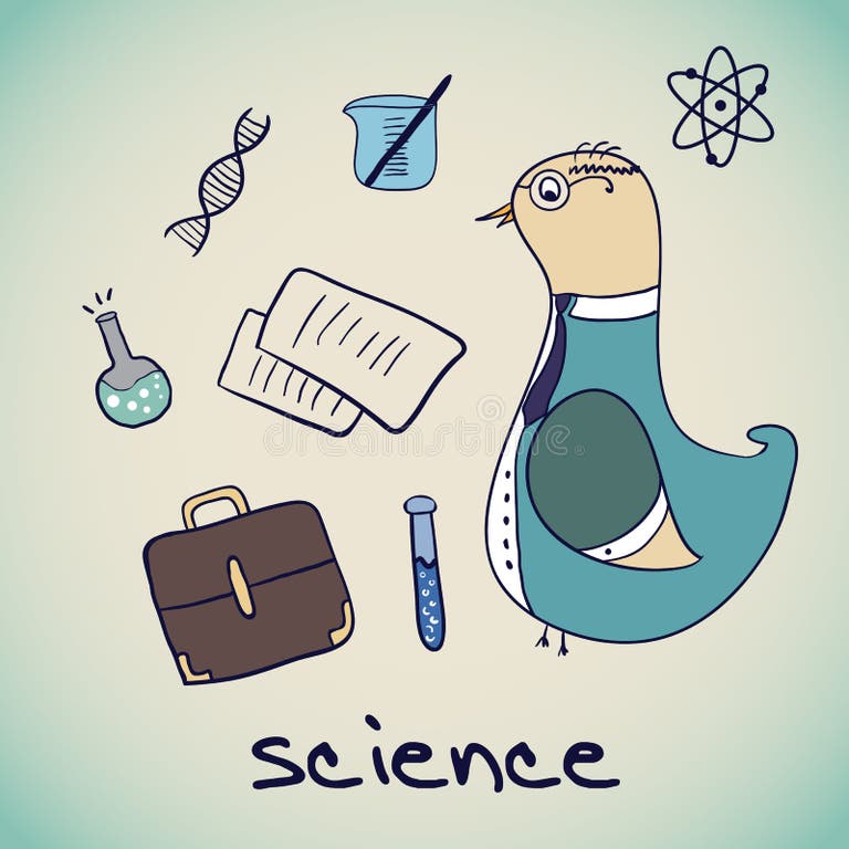 Vector Bird Science Professor Stock Vector - Illustration of education ...