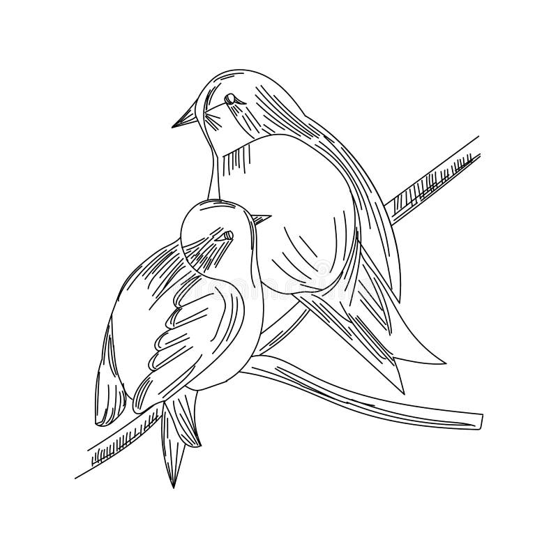 Spring Birds Hand Draw Stock Illustrations – 640 Spring Birds Hand Draw ...