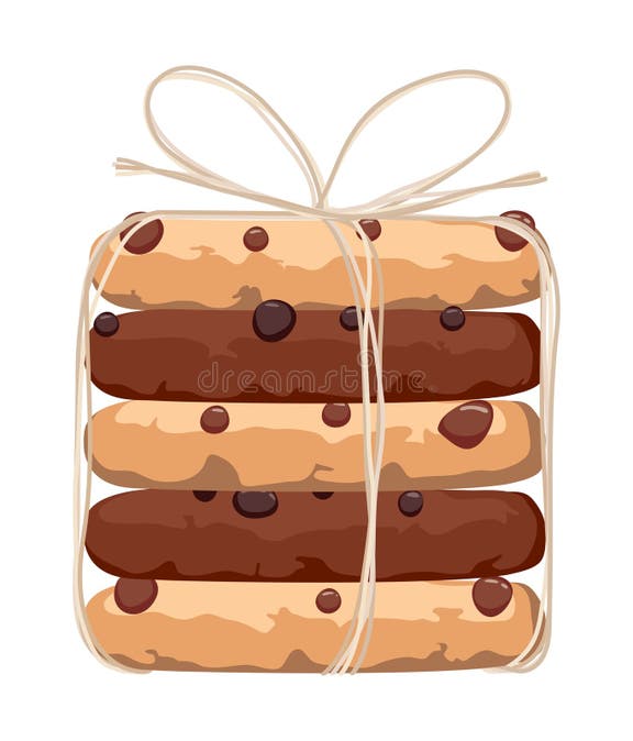 Vector Biscuit Cookie Stack. Chocolate Chip Cookies Stock Vector ...