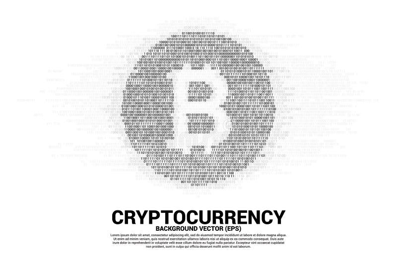 Vector Bit Coin Symbol with One and Zero Binary Code Digit Matrix Style ...
