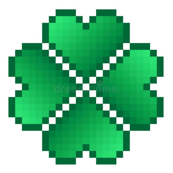 Vector 8 Bit Four Leaf Clover Stock Vector - Illustration of icon ...