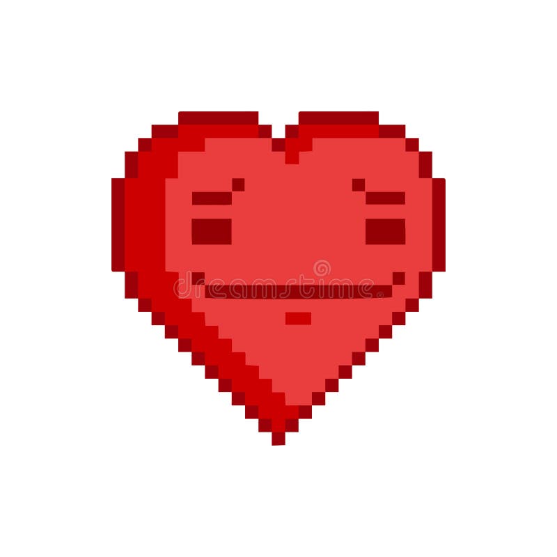 Vector 8-bit Pixel Art Heart for Design Stock Illustration ...