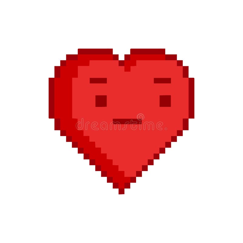 Vector 8-bit Pixel Art Heart for Design Stock Illustration ...