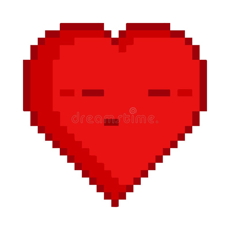 Vector 8-bit Pixel Art Heart for Design Stock Illustration ...
