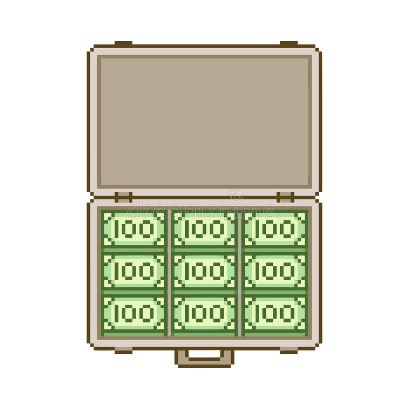 Vector 8 Bit Pixel Art Money Bag Stock Illustration - Illustration of ...