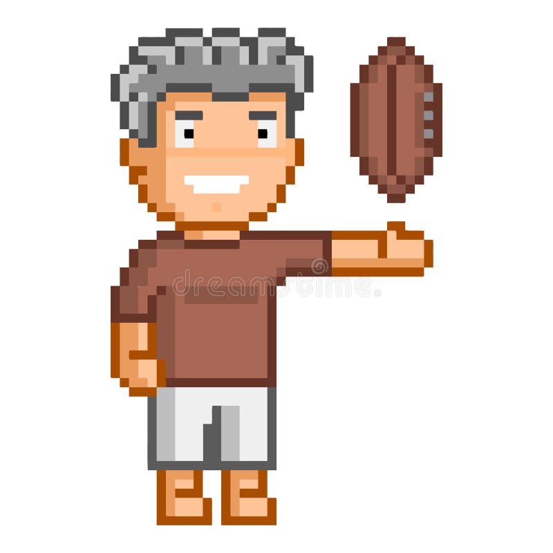 Vector 8-bit Pixel Art Rugby Stock Illustration - Illustration of ball ...