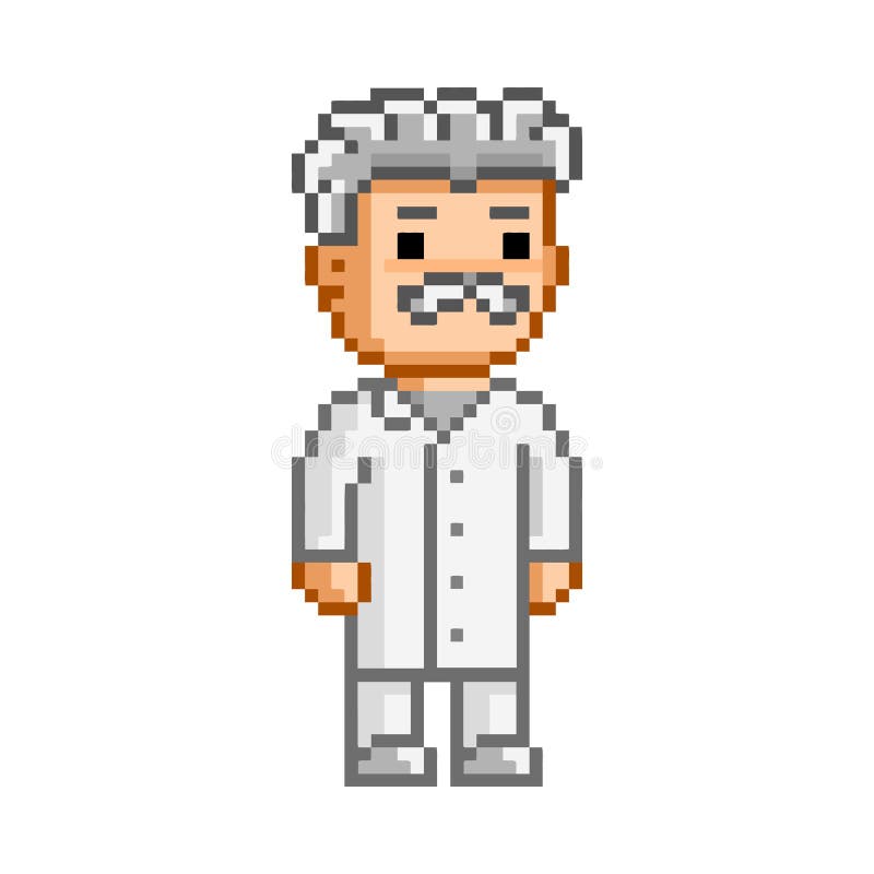 Vector 8-bit Pixel Art Scientist Stock Illustration - Illustration of ...