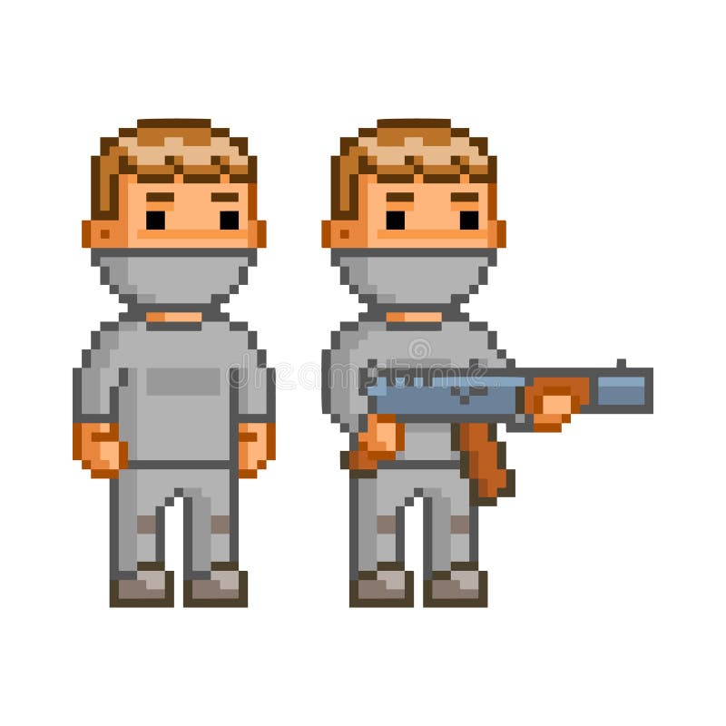 Vector 8 Bit Pixel Hero for Design Stock Vector - Illustration of force ...