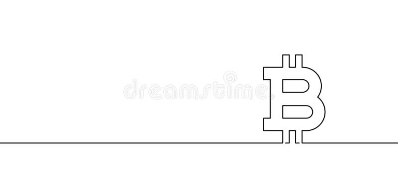 Vector Bitcoin Icon One Line Art Stock Vector - Illustration of market ...