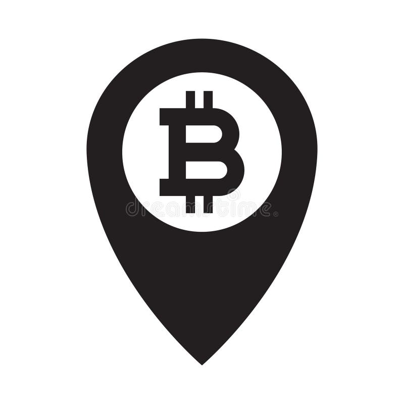 Vector Bitcoin Location Pin Sign Stock Vector - Illustration of marker ...
