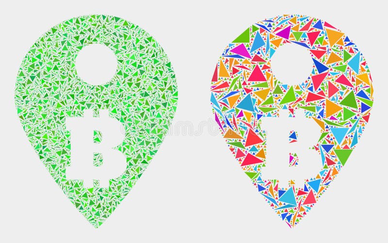 Vector Bitcoin Map Marker Mosaic Icon of Triangle Elements Stock Vector ...