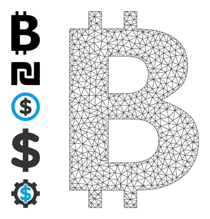 Mesh Network Bitcoin Symbol Icon Stock Vector - Illustration of ...