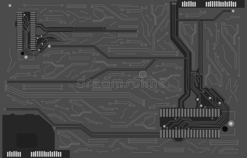 Vector Black Adn White Circuit Technology Background Template, Micro ...