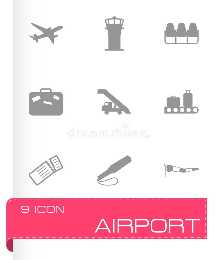 Vector Black Airport Icons Set Stock Illustrations – 3,555 Vector Black ...