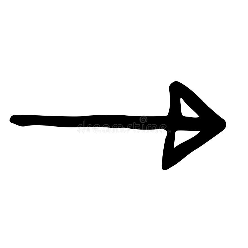 Vector Black Arrow Doodle Style Isolated on White Stock Vector ...