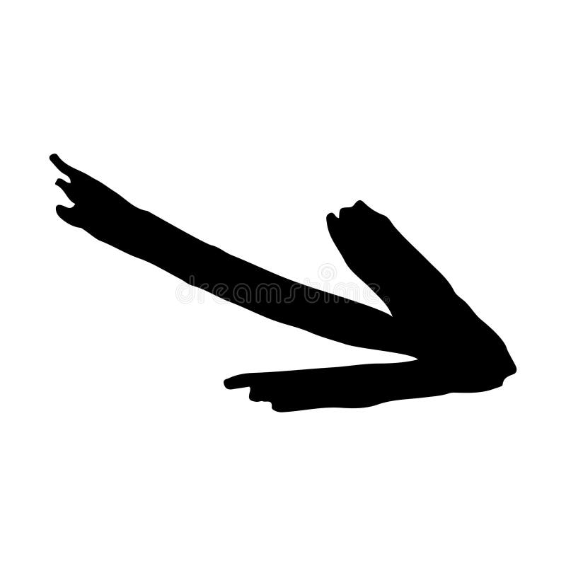 Vector Black Arrow Doodle Style Isolated on White Background Stock ...