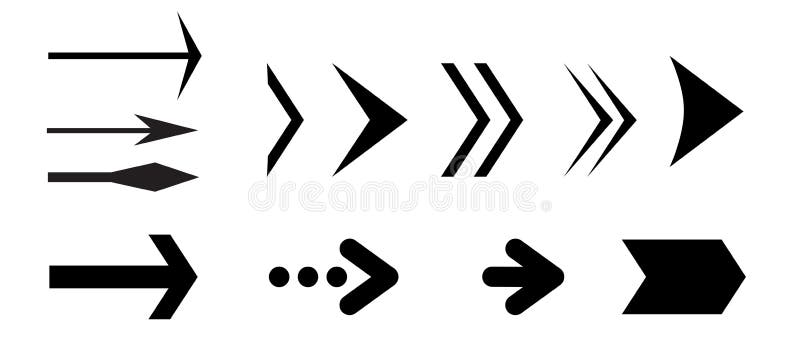 Vector Black Arrows Set on White Background. Arrow, Cursor and Pointers ...