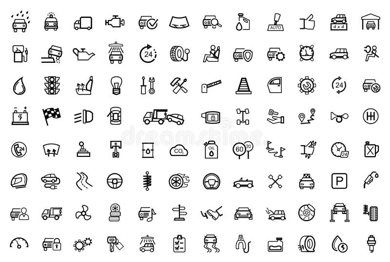 Set Icons of Auto, Car Parts, Repair and Service Stock Vector ...