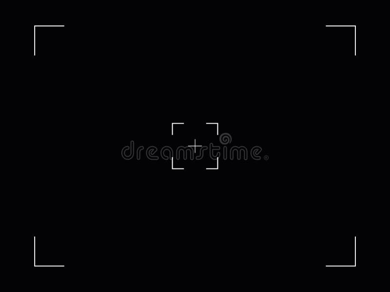 Vector Black Background with Simple Camera Recording Screen. Viewfinder ...