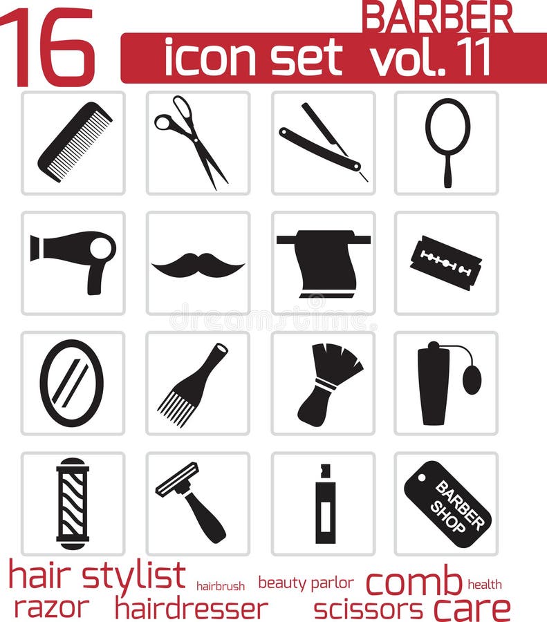 Vector black barber icon stock illustration. Illustration of isolated ...