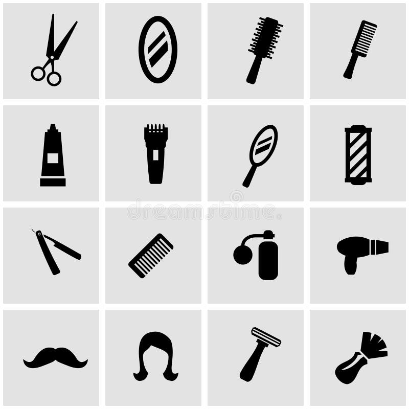 Barber icon set. stock vector. Illustration of barbershop - 77157228