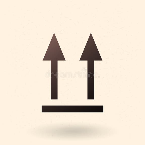 Vector Black Basic Icon - Two Arrows Up. Do Not Turn Over Sign for ...