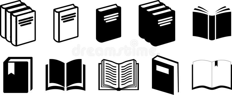 Book Icons Set, Book Icons Set on Isolated White Background Stock ...