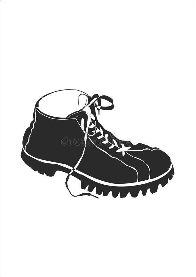 Vector black boot stock illustration. Illustration of style - 195822009